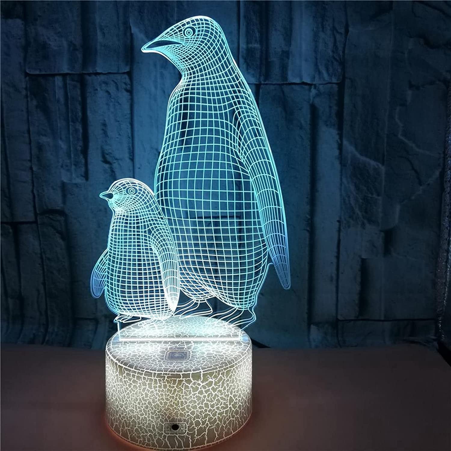 Uruzuo Animal Penguin Toys 3D Illusion Night Light Smart Touch Lamp ...