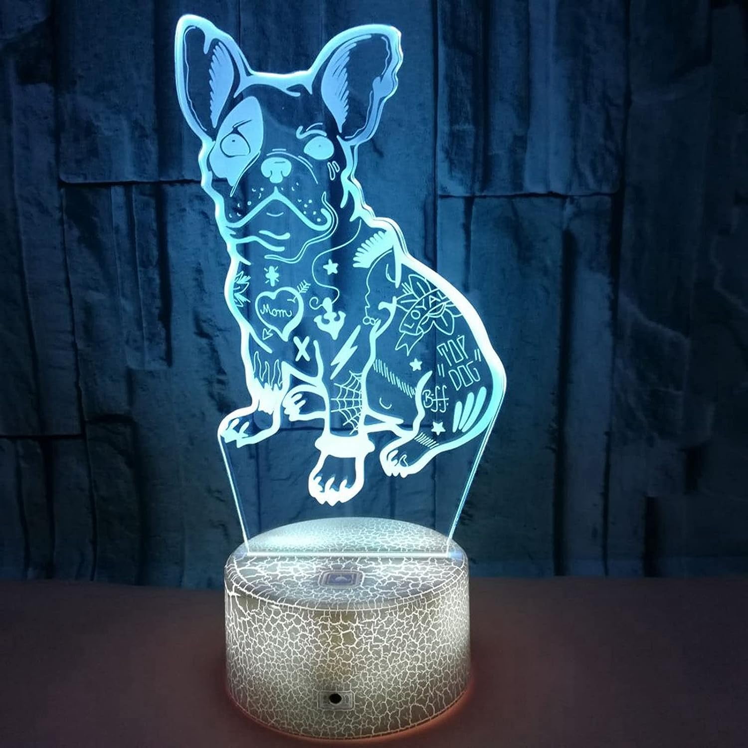 Uruzuo Animal Puppy Toys 3D Illusion Night Light Smart Lamp, Creative ...