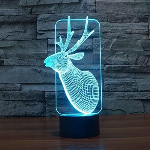 Uruzuo Deer Animal Toys 3D Illusion Night Light Smart Touch Lamp ...