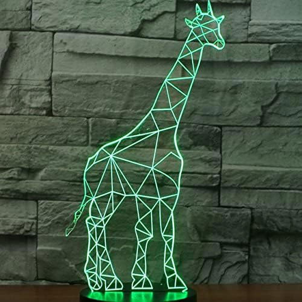 Uruzuo Giraffe Animal Toys 3D Illusion Night Light Smart Touch Lamp ...