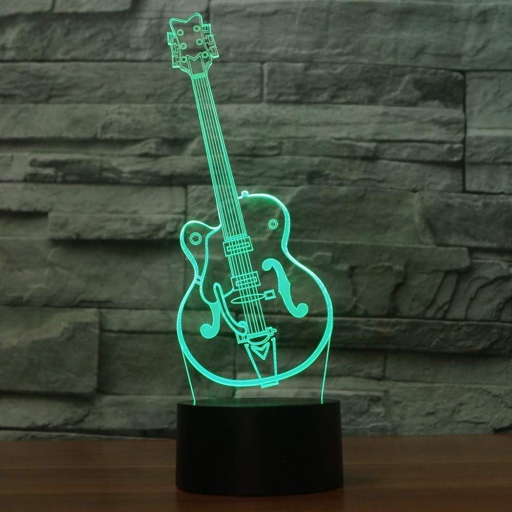 Uruzuo Guitar Music Note Lamp Themed Gifts Lamps, 3D Optical Illusion ...