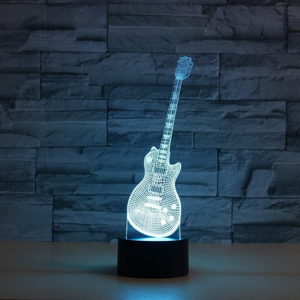 Uruzuo Guitar Music Note Lamp Themed Gifts Lamps, 3D Optical Illusion ...