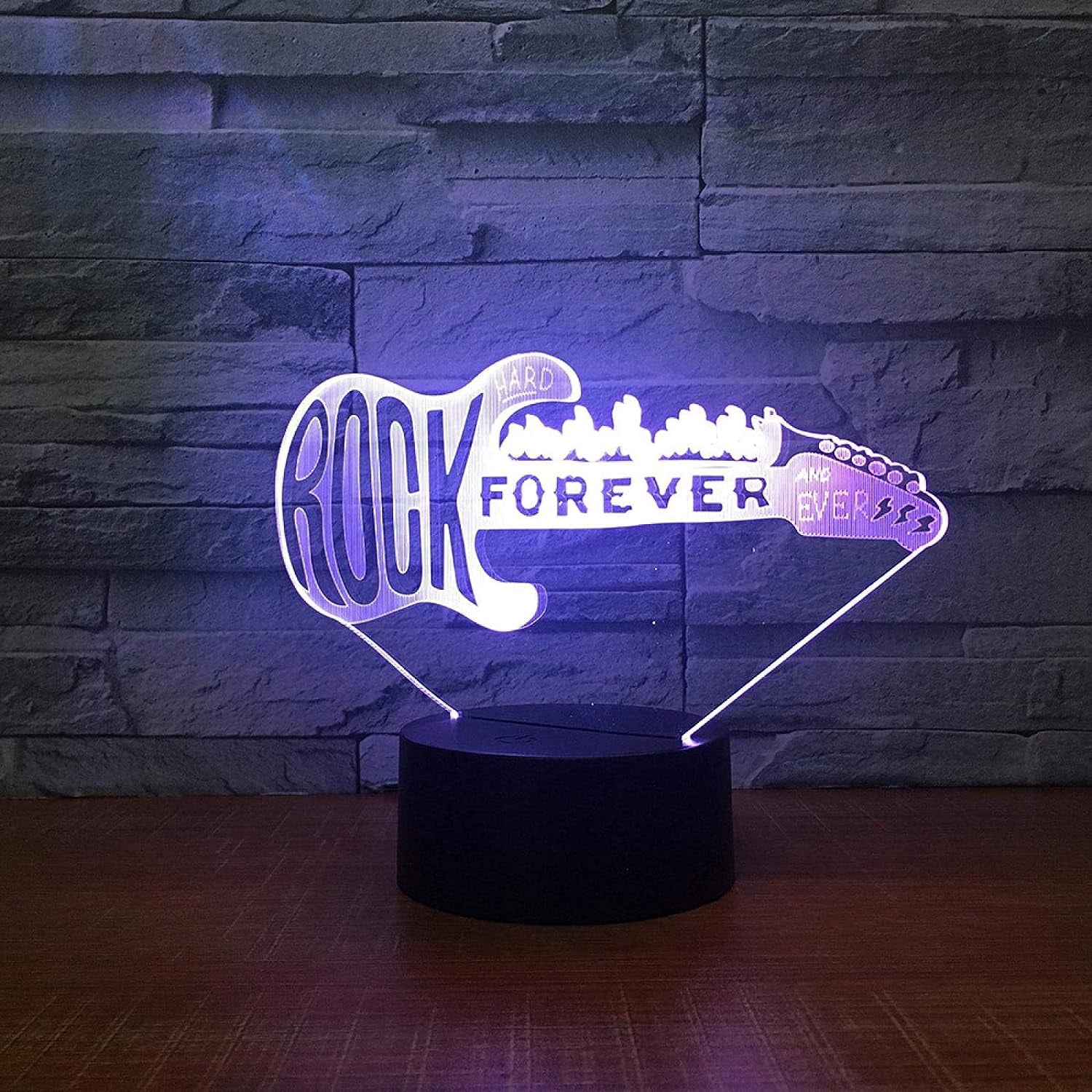 Uruzuo Guitar Music Note Lamp Themed Gifts Lamps, 3D Optical Illusion ...