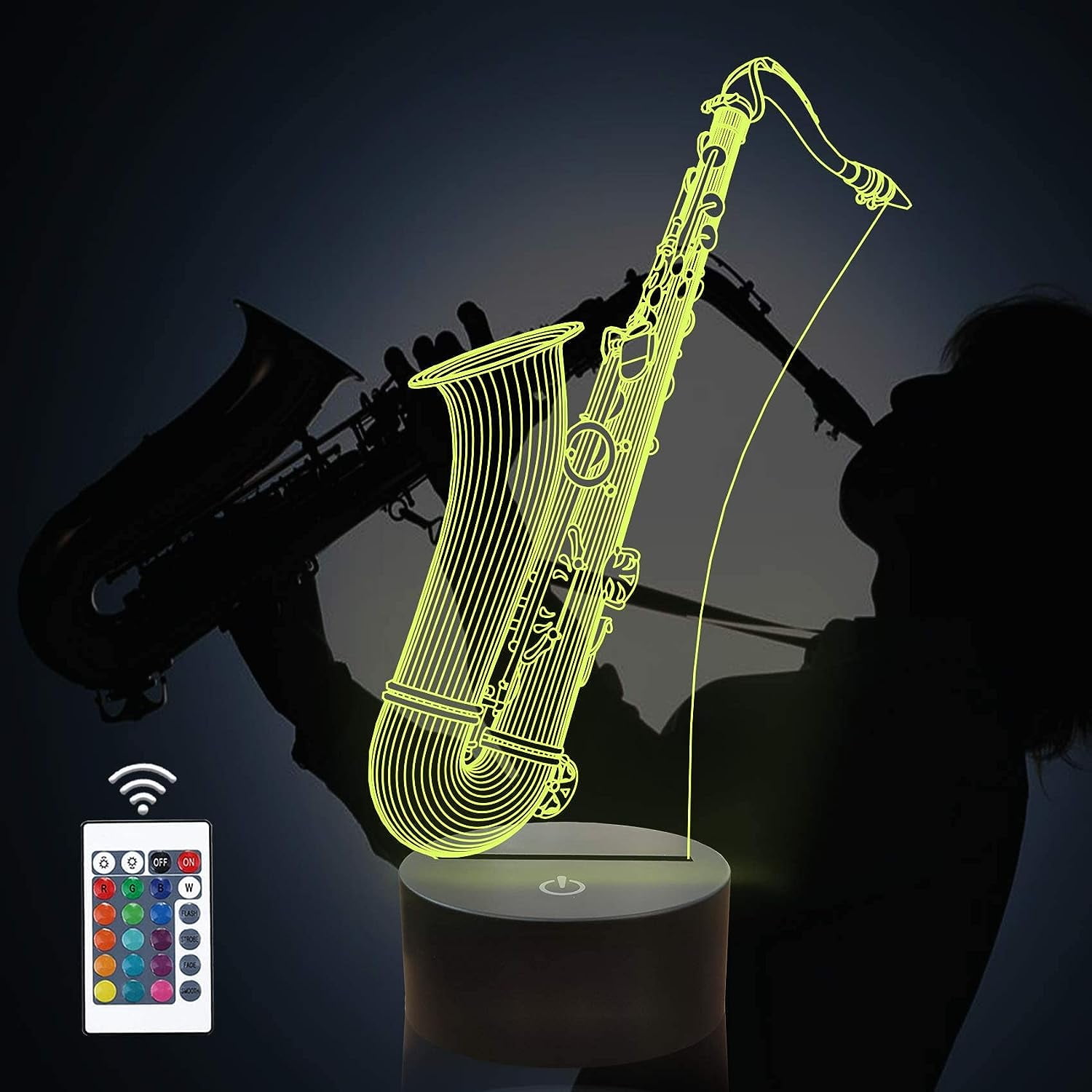 Uruzuo Music Note Lamp Themed Gifts Lamps, 3D Optical Illusion Desk ...