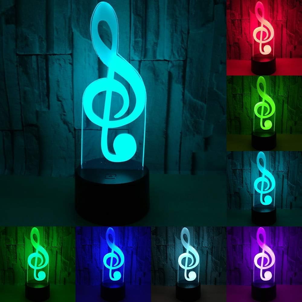 Uruzuo Music Note Lamp Themed Gifts Lamps, 3D Optical Illusion Desk ...