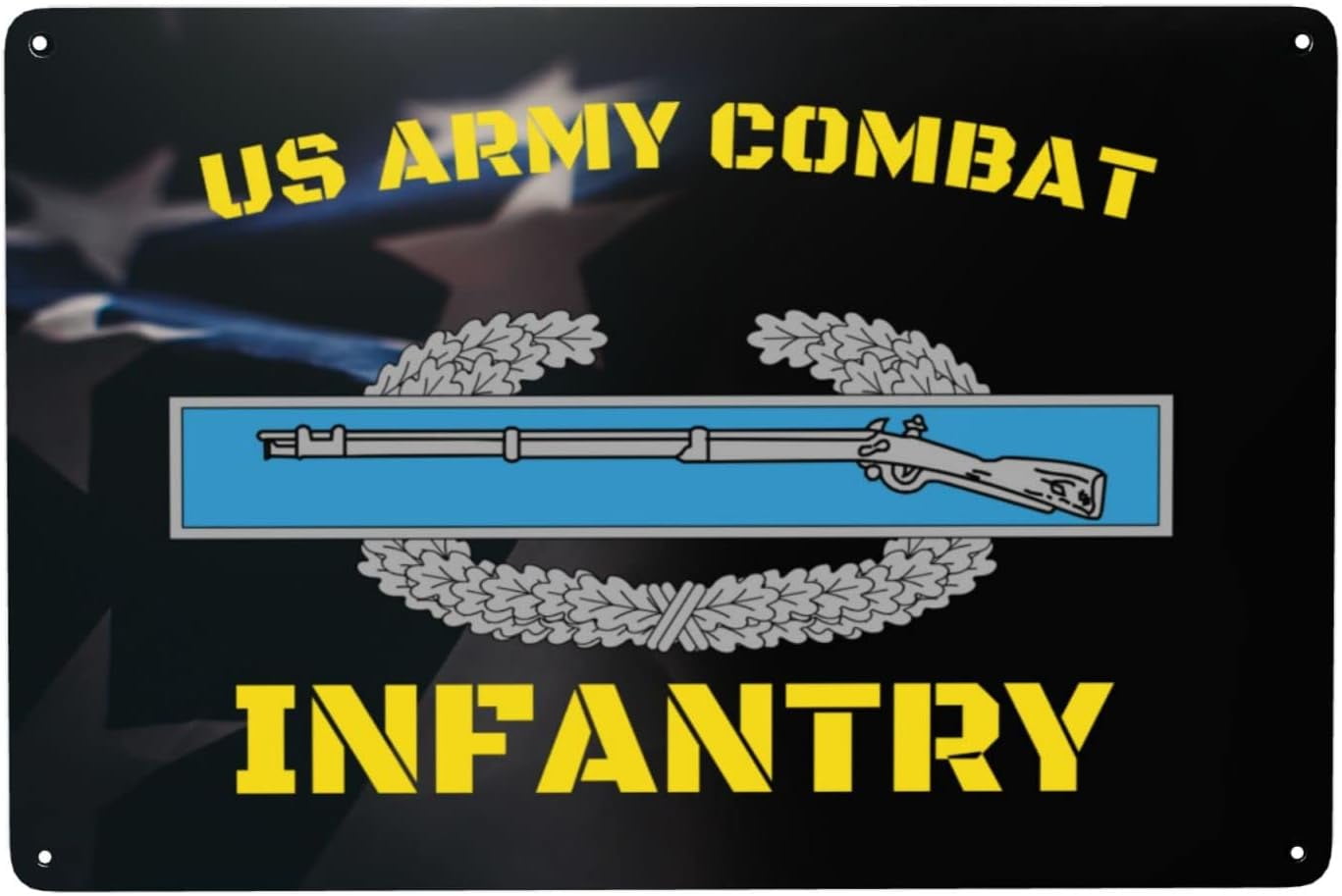 Us Army Combat Infantry Badge Metal Tin Sign Vintage Wall Decor 8x12 In ...