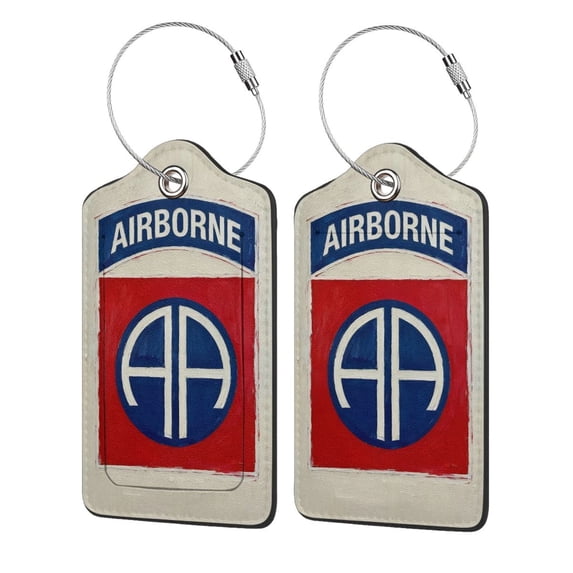 Us Army Retro 82nd Airborne Division PU Leather Suitcase Tag with ...