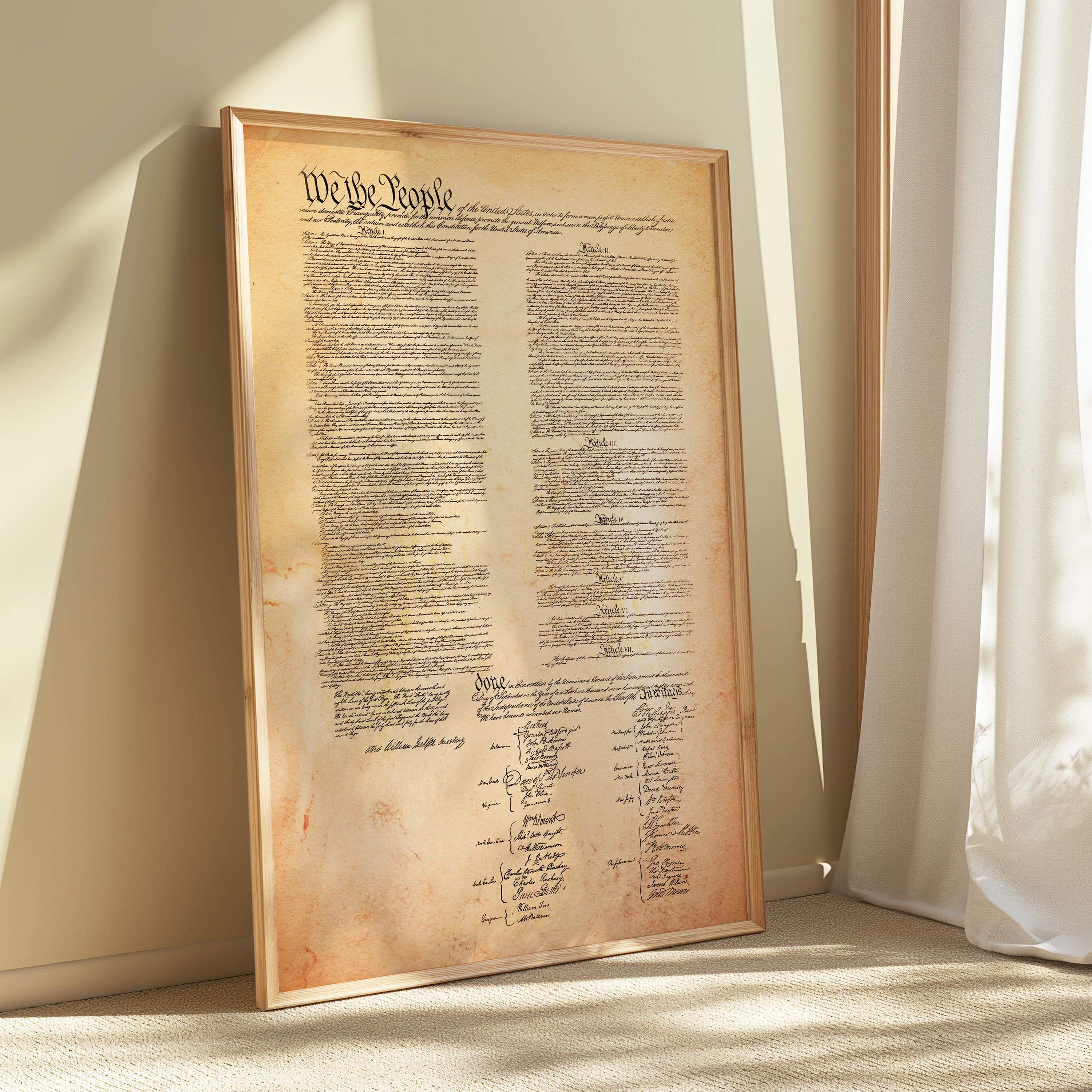 Us Constitution Wall Art | We The People Print | Historical Document ...