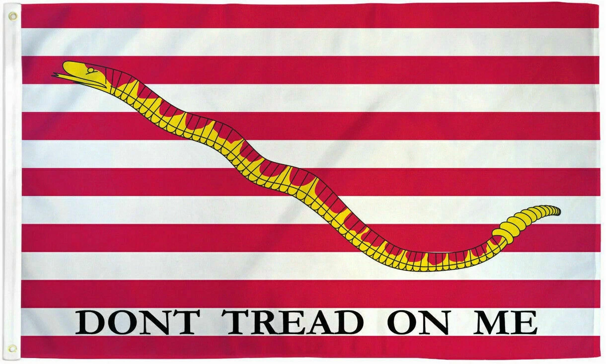 Us First Navy Jack Flag 3X5Ft Don'T Tread On Me Snake Flag Us Historic ...