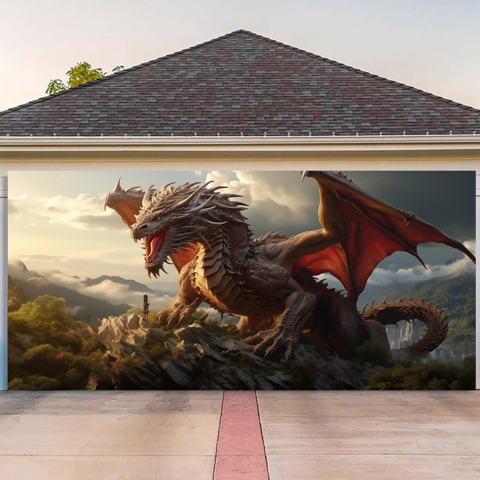 Us Flag 2x3 Outdoor Dragon Pattern Garage Decoration Dragon Garage ...