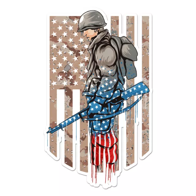 Us Flag Army Soldier Sticker Phone Decal Water Bottle Stickers Car ...