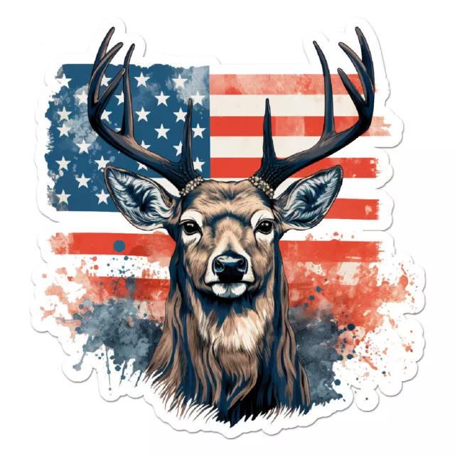Us Flag Deer Hunting Sticker Phone Decal Water Bottle Stickers Car ...