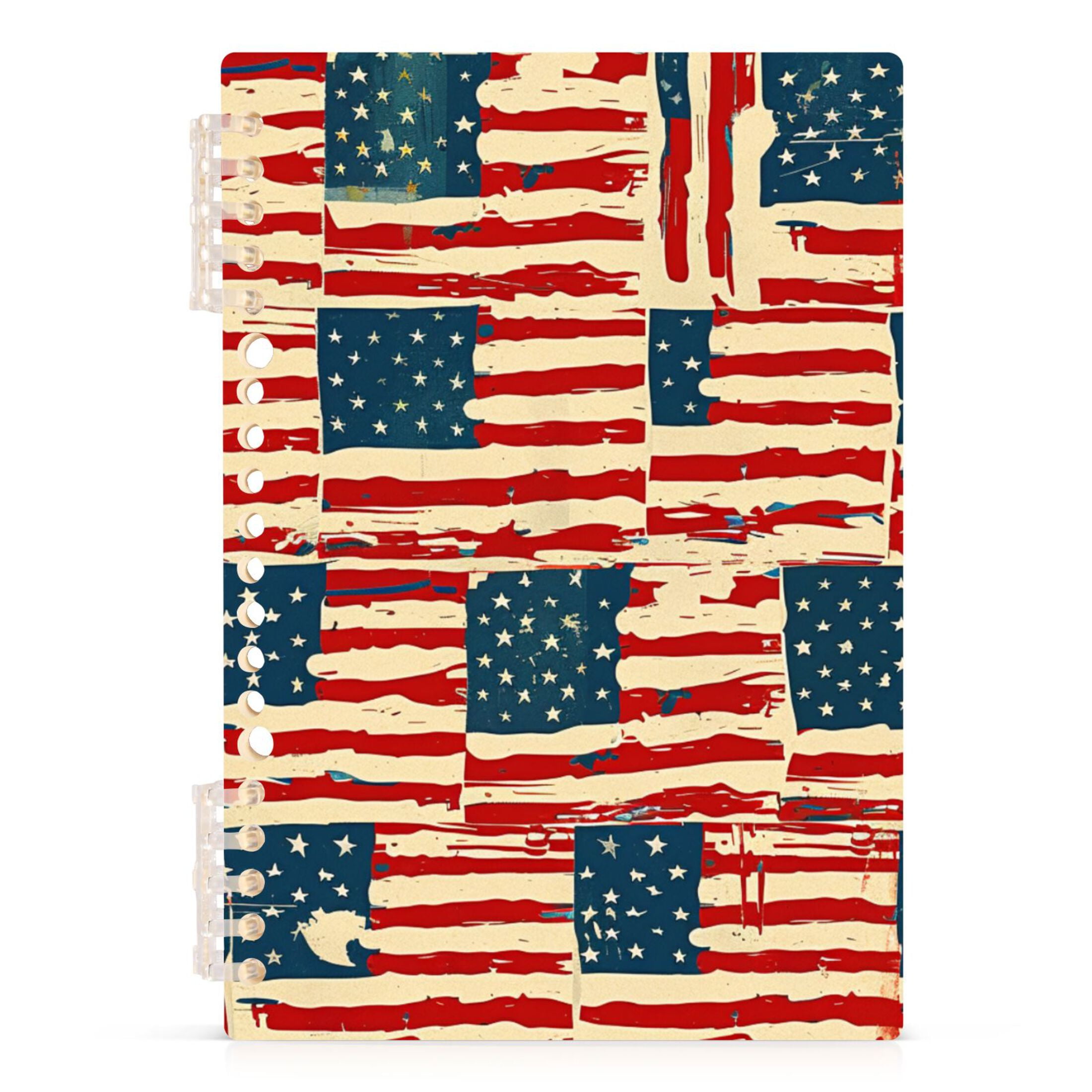 Us Flags Ring Binder Notebook Journey Note Diary College Ruled Spiral ...