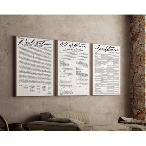 Us Founding Documents Wall Art Declaration Of Independence Bill Of ...