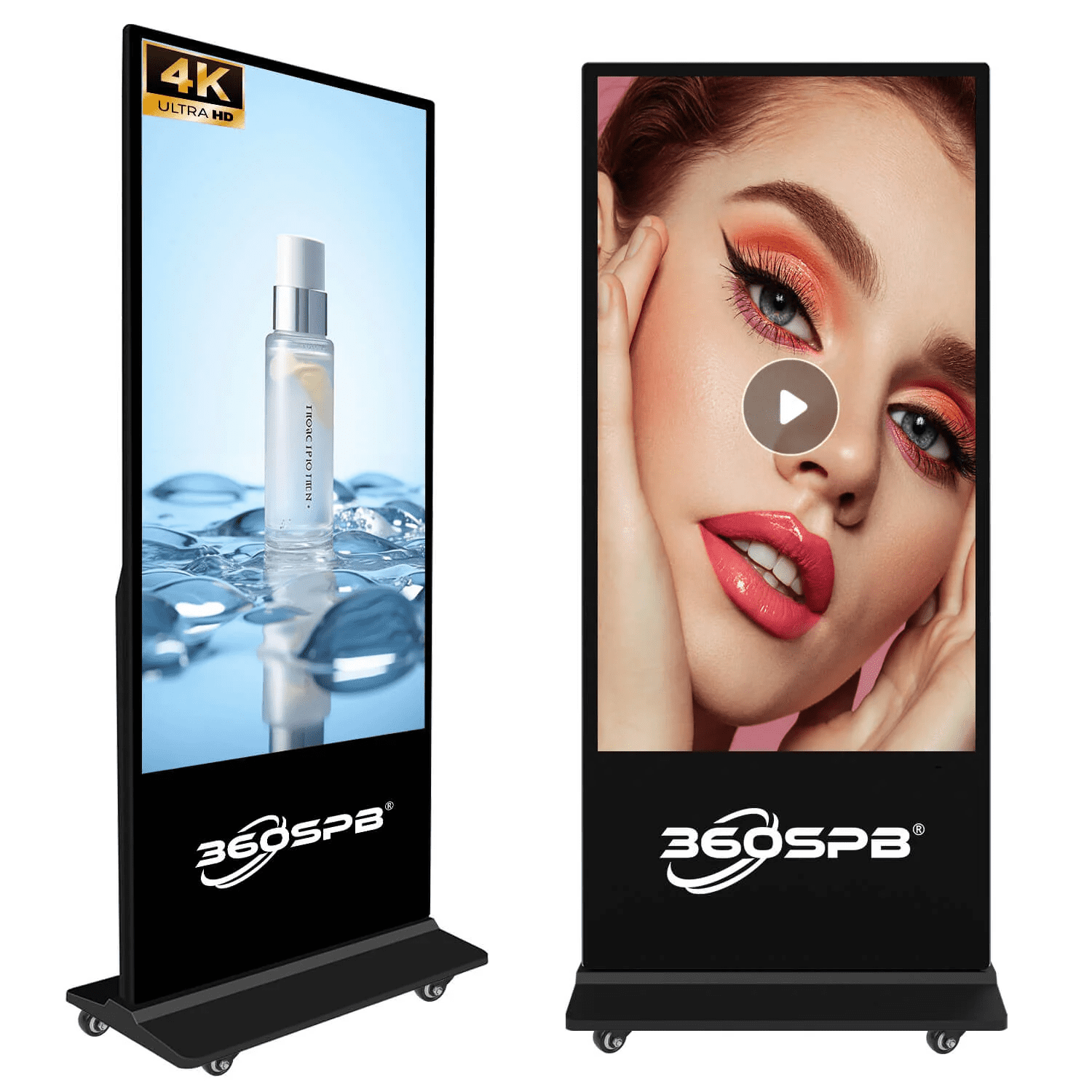 43" 4K Digital Signage Kiosk, LCD Screen Non-Touching Floor Standing ...