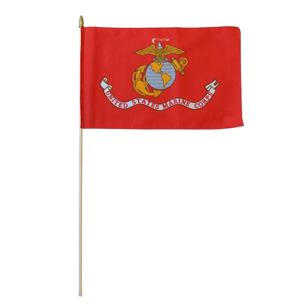 Us Marine Corps Usmc Ega 12"X18" Polyester Wooden Stick Flag Officially ...