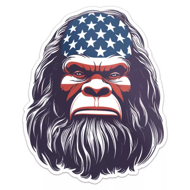 Us Patriotic Sasquatch Bigfoot Sticker - Id3 Phone Decal Water Bottle ...