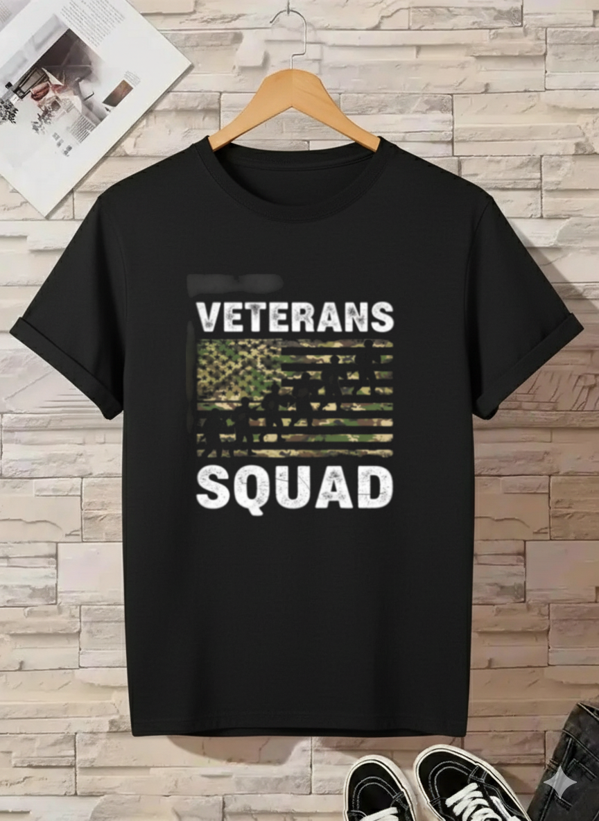 Us Patriotic Veteran Pride Soldiers Military Squad Art Unisex T-Shirt ...