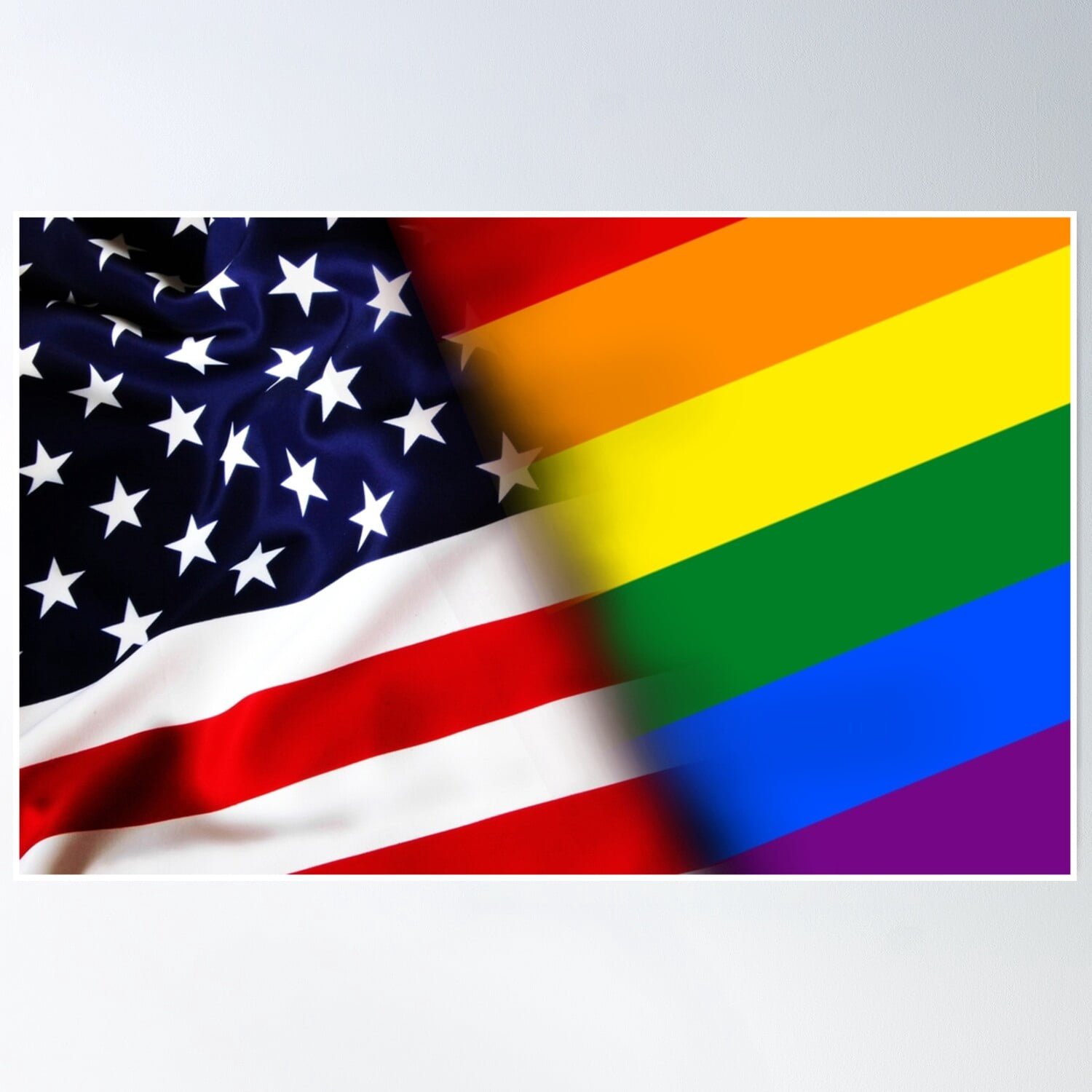 Us Pride Flag Poster Wall Art, Modern Wall Decor, 8x12 UNFRAMED ...