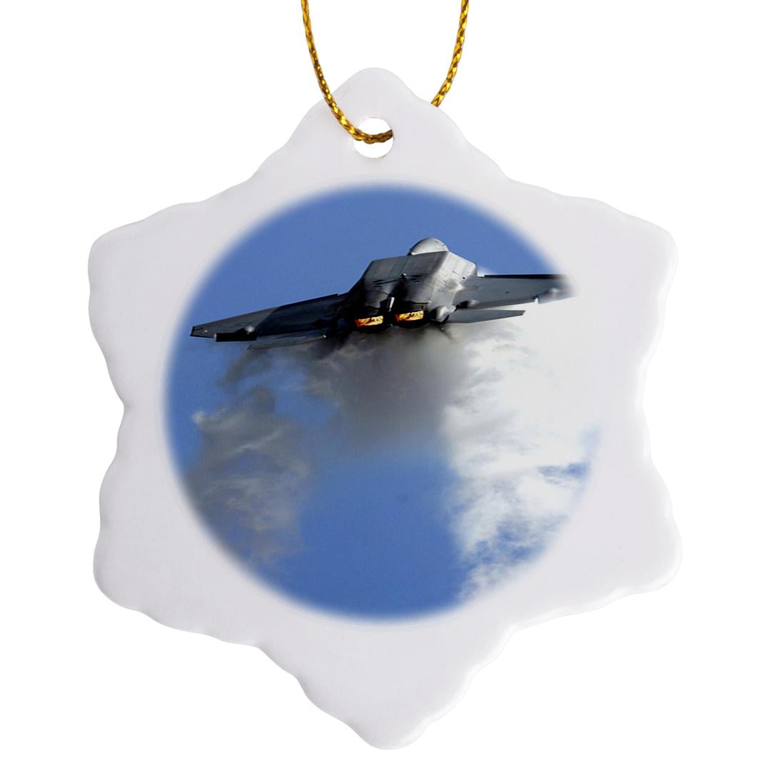 Us Raptor Plane, 3 inch Snowflake Porcelain Ornament - Walmart.com