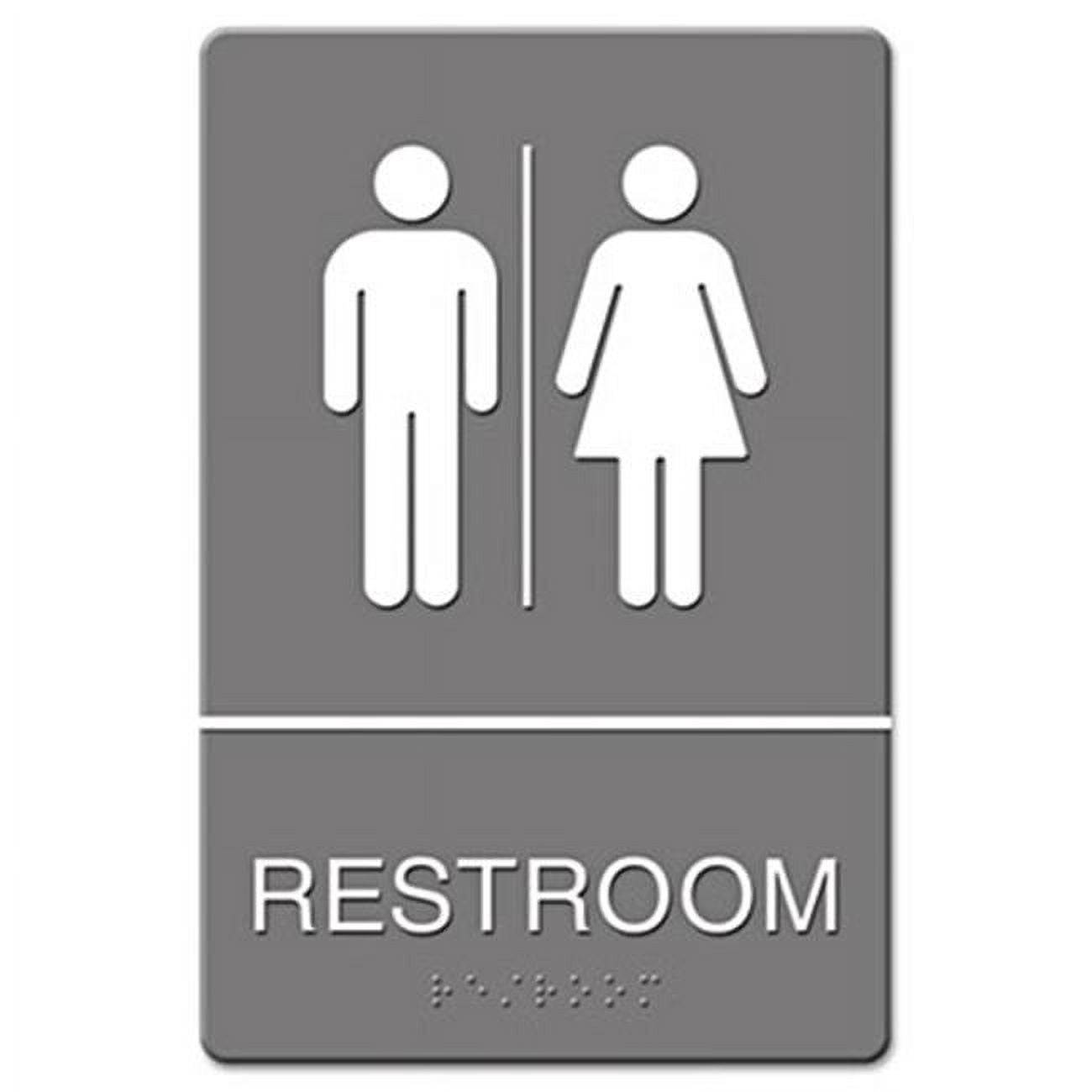 Us Stamp ADA Sign, Restroom Symbol Tactile Graphic, Molded Plastic, 6 x ...