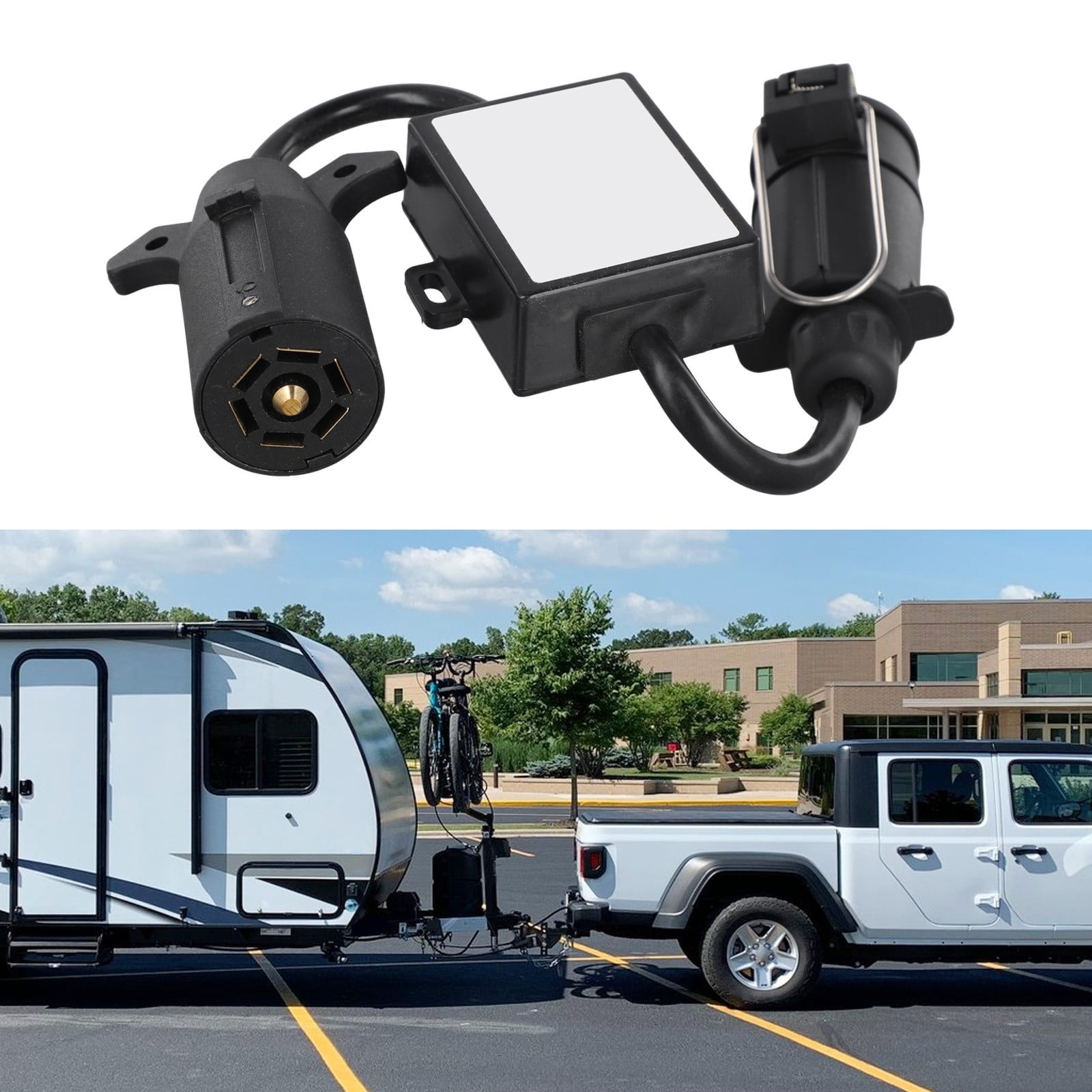 US to EU Trailer Light Converter US Vehicle 7-Way Blade Socket Adapter ...