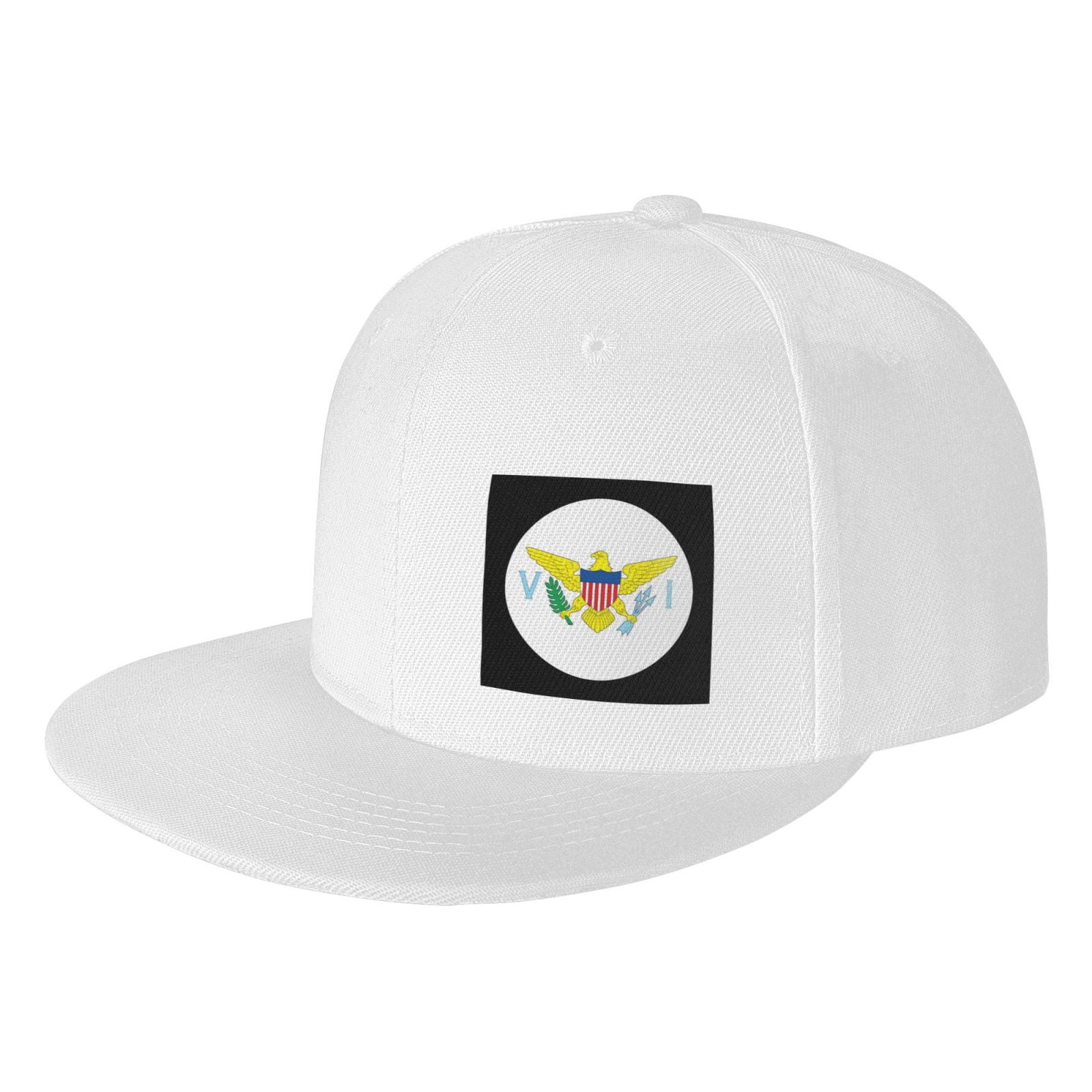 Us Virgin Islands Badge-Flag Flat Bill Hats for Men Snapback Skull ...
