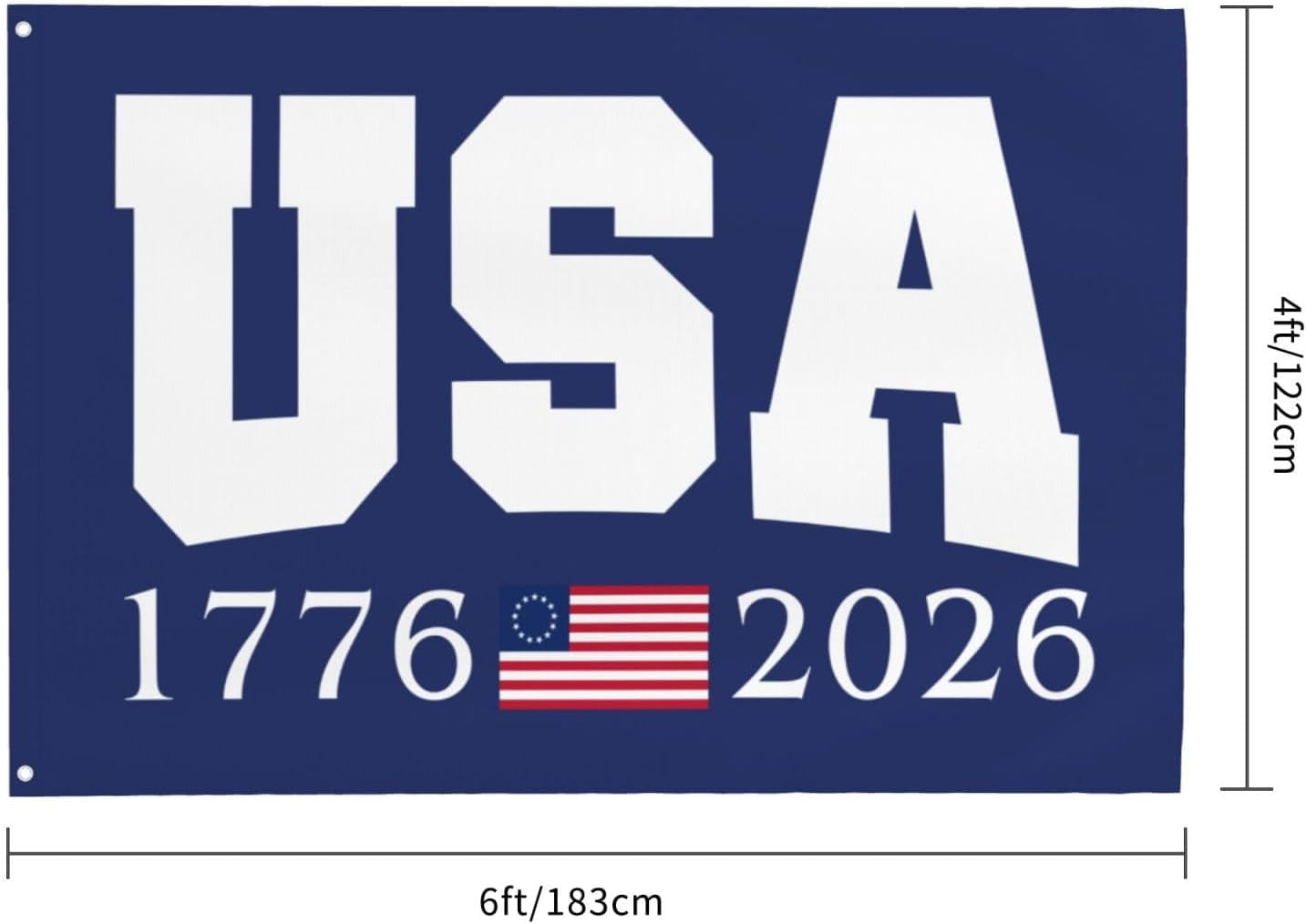 Usa 1776 2026 Flag 250 Years Freedom 4th Of July 4x6 Outdoor Flags Yard ...