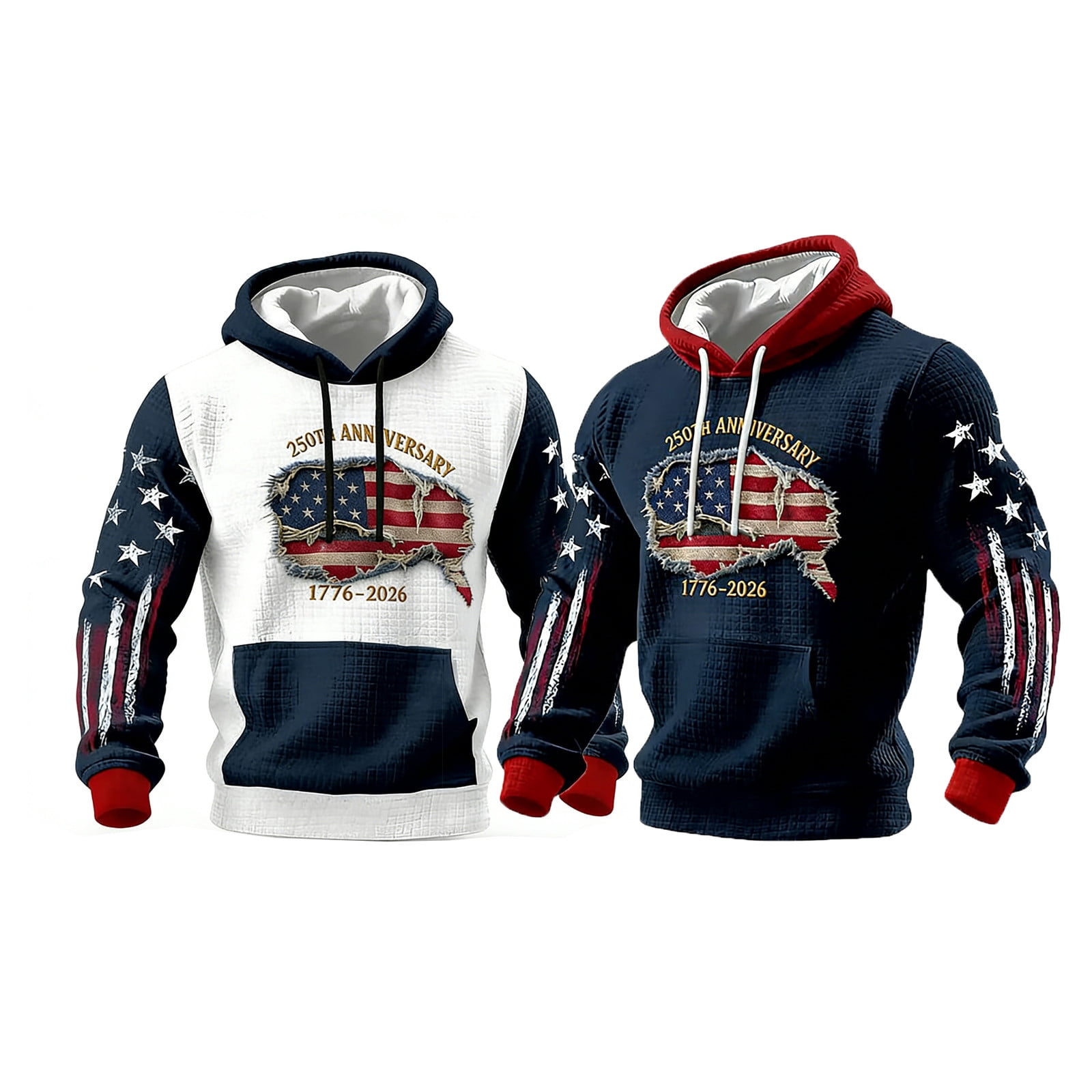 Usa 250th Anniversary Hoodie Mens Patriotic American Flag 250th ...