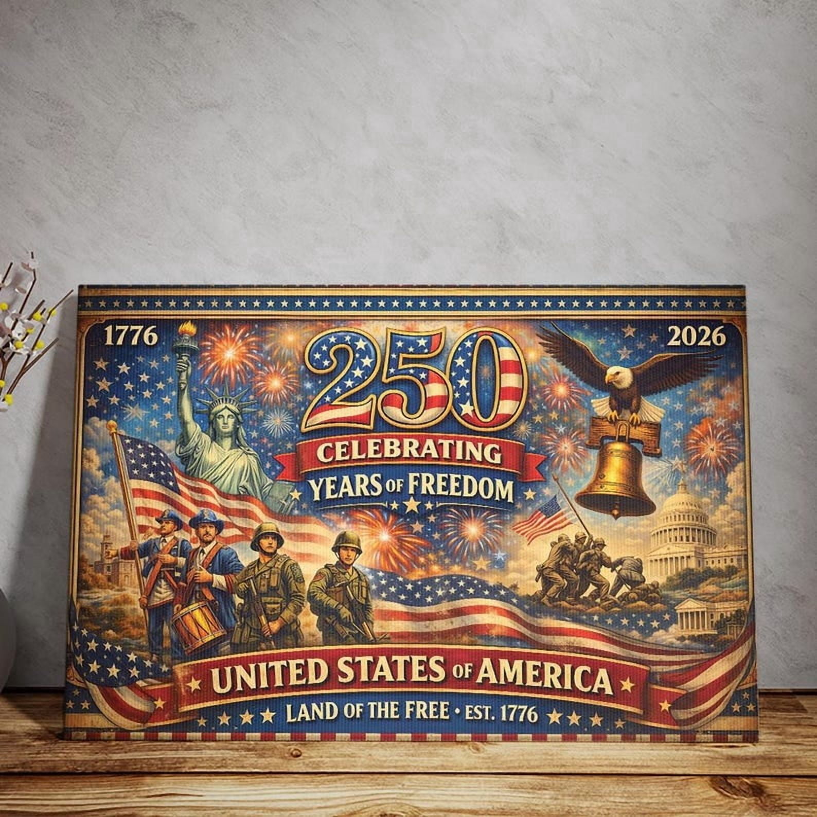 Usa 250th Anniversary Poster Poster, America 250 Patriotic Wall Art ...