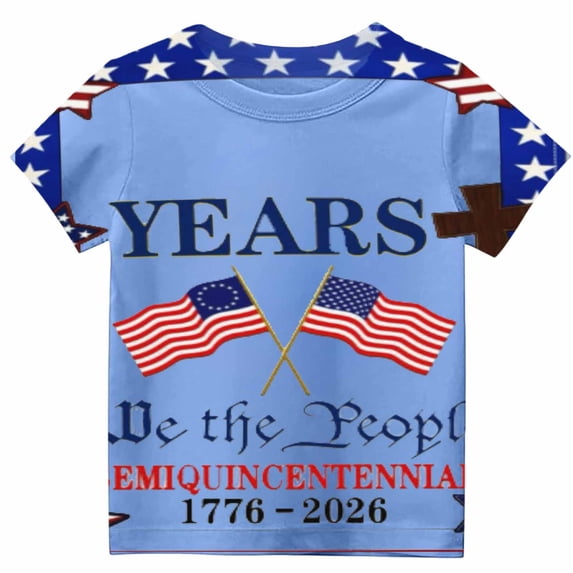 Usa 250th Anniversary Shirt Lightweight Boys Short Sleeve Top For ...