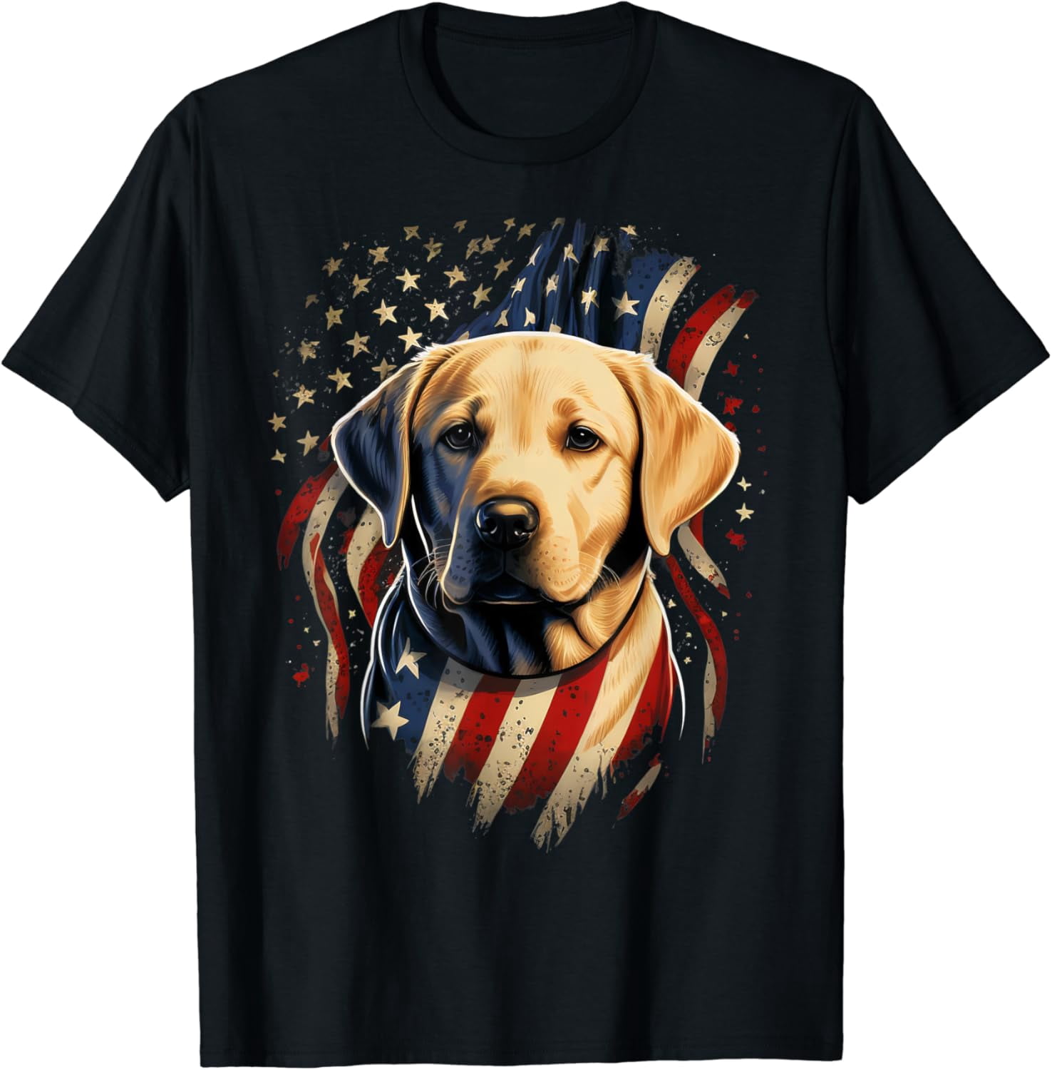 Usa 4Th Of July Yellow Patriotic American Labrador Retriever T-Shirt ...