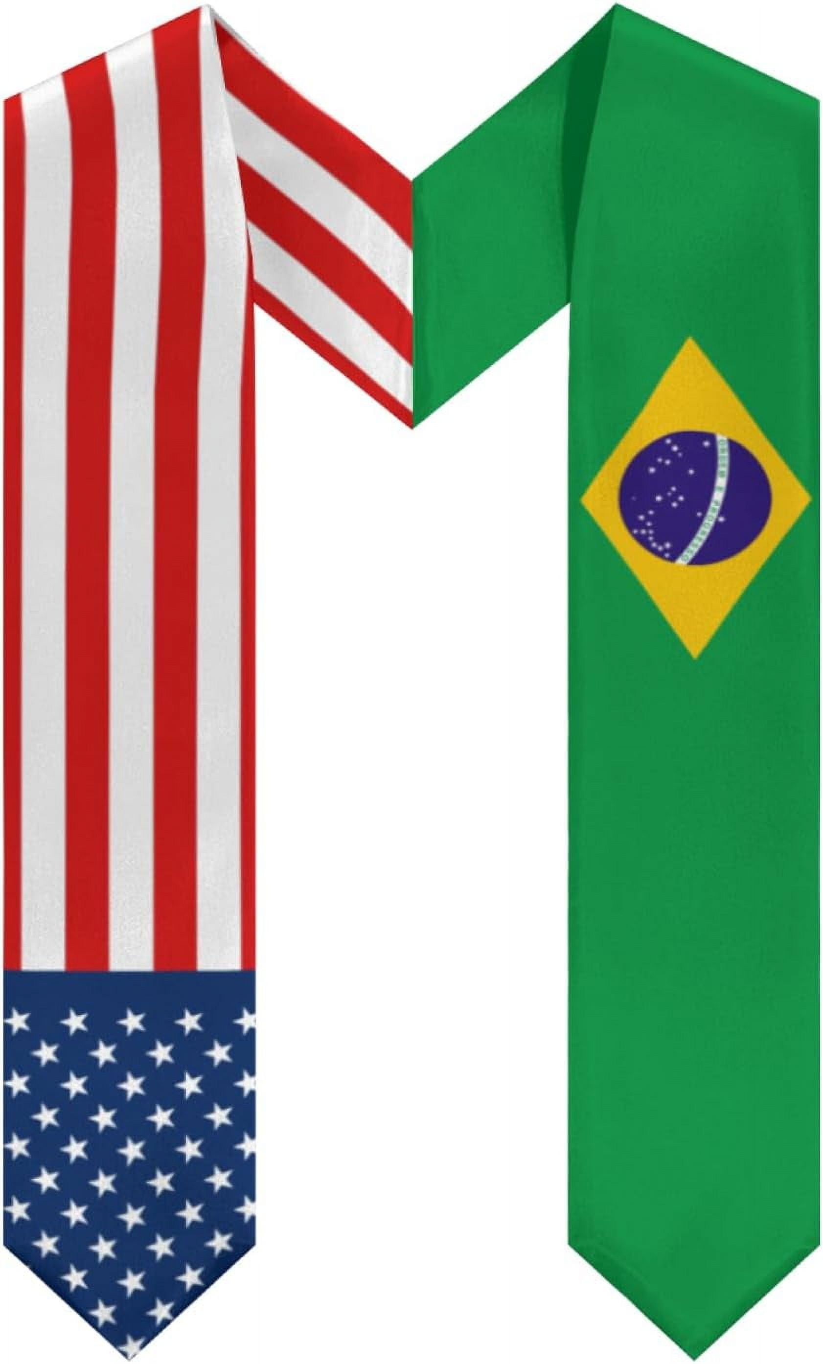 Usa American America And Brazil Brazilian Graduation Sash Class Of 2024 ...