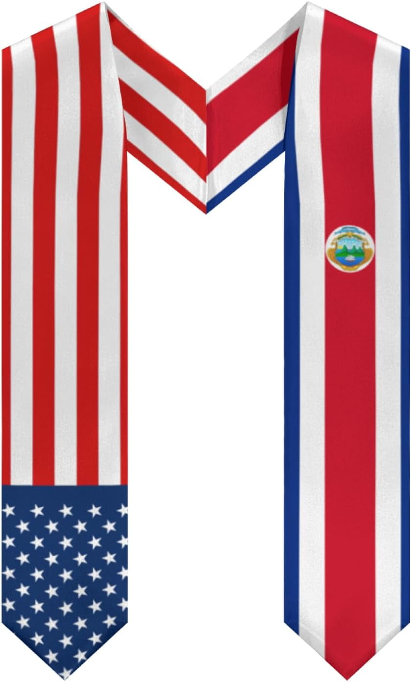 Usa American America And Costa Rica Costa Rican Graduation Sash Class ...