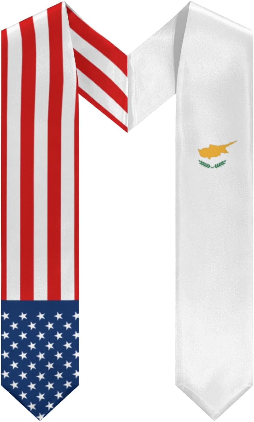 Usa American America And Cyprus Flag Graduation Sash Class Of 2024 2025 ...