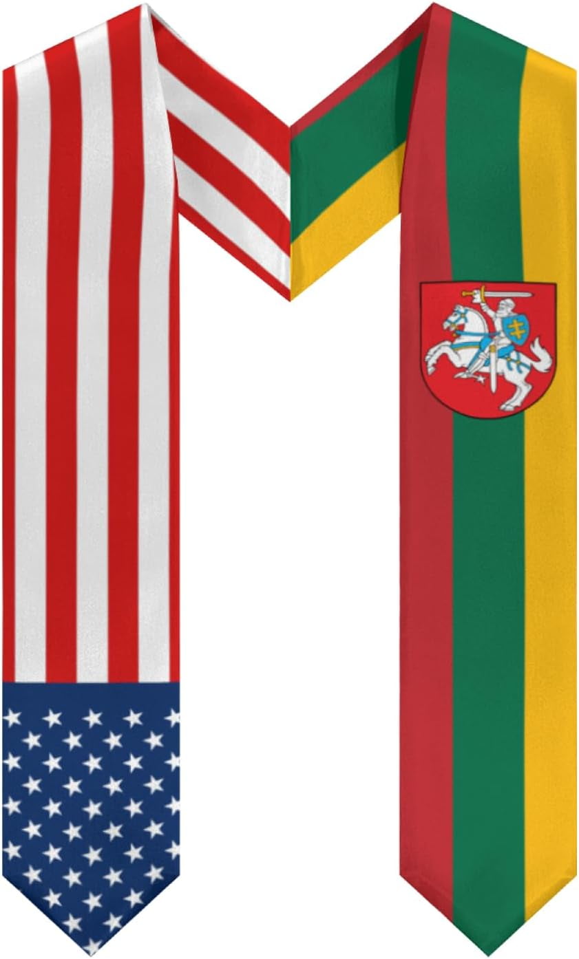 Usa American America And Lithuania Lithuanian Flag Graduation Sash ...
