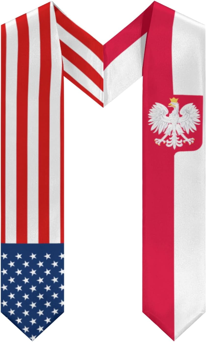 Usa American America And Polish Poland Flag Graduation Class Of 2024 ...