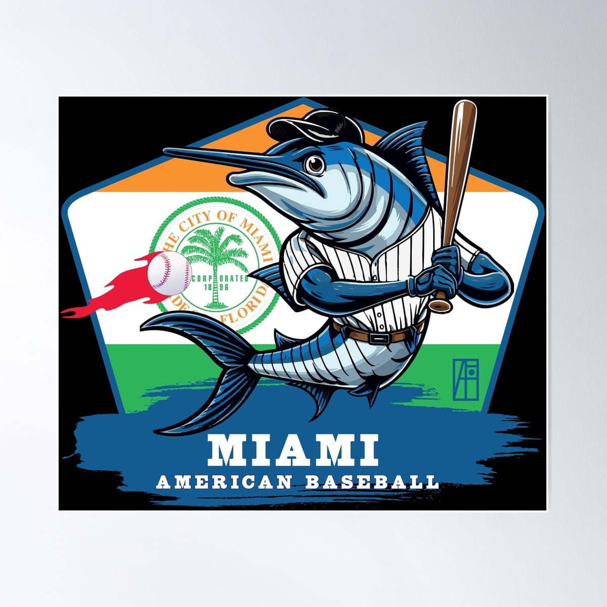 Usa - American Baseball - Miami - Baseball Mascot - Miami Baseball ...
