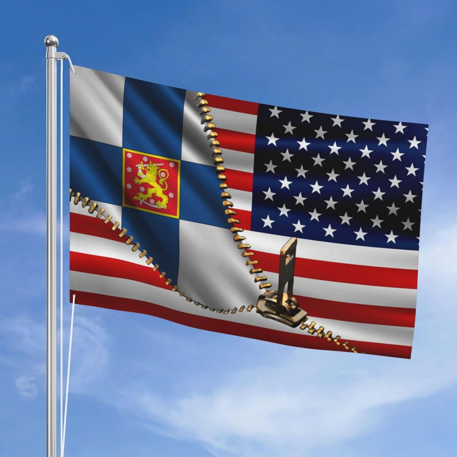 Usa American Flag And Finland Flag Flag 4x6 Ft Double-Sided Printing ...
