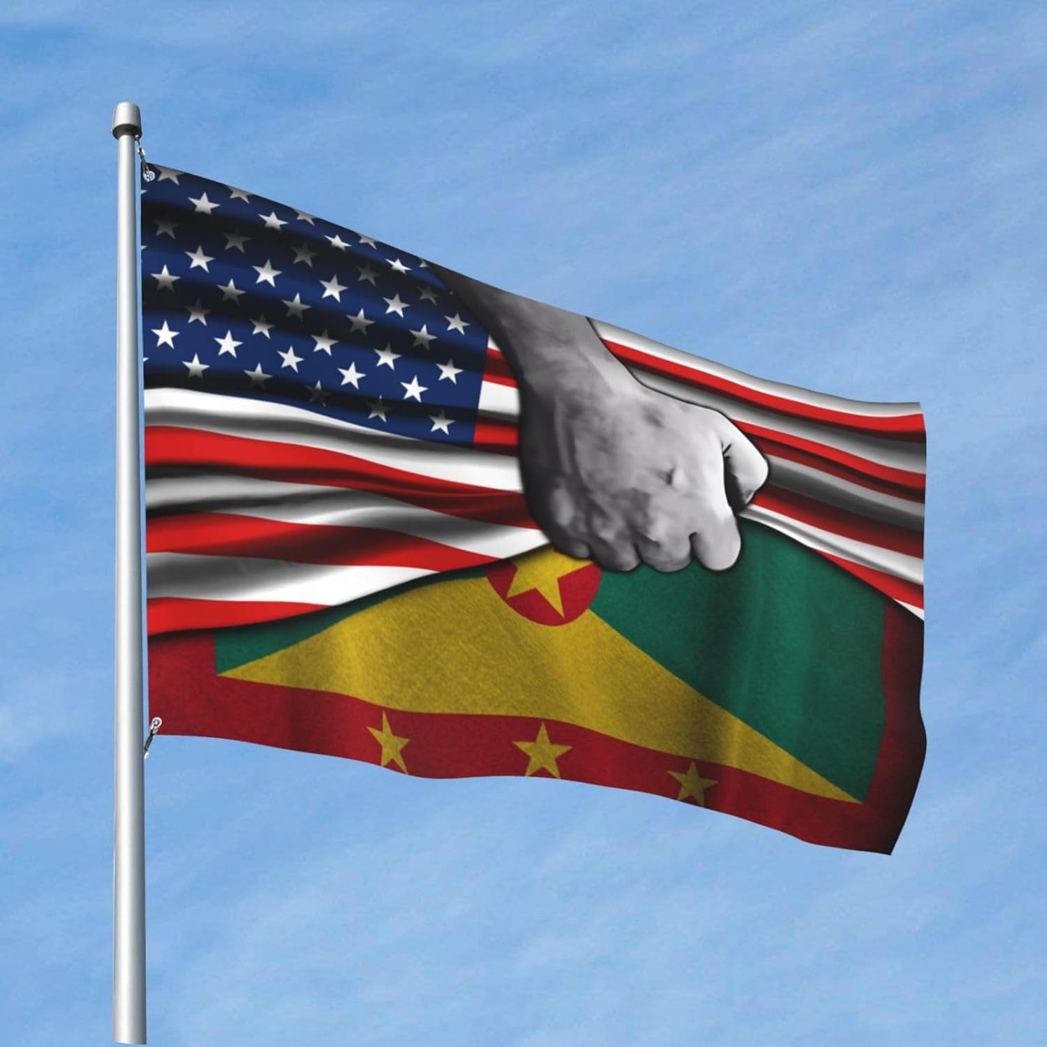 Usa American Flag And Grenadians Grenada Flag Flag 4x6 Ft Outdoor Flag ...