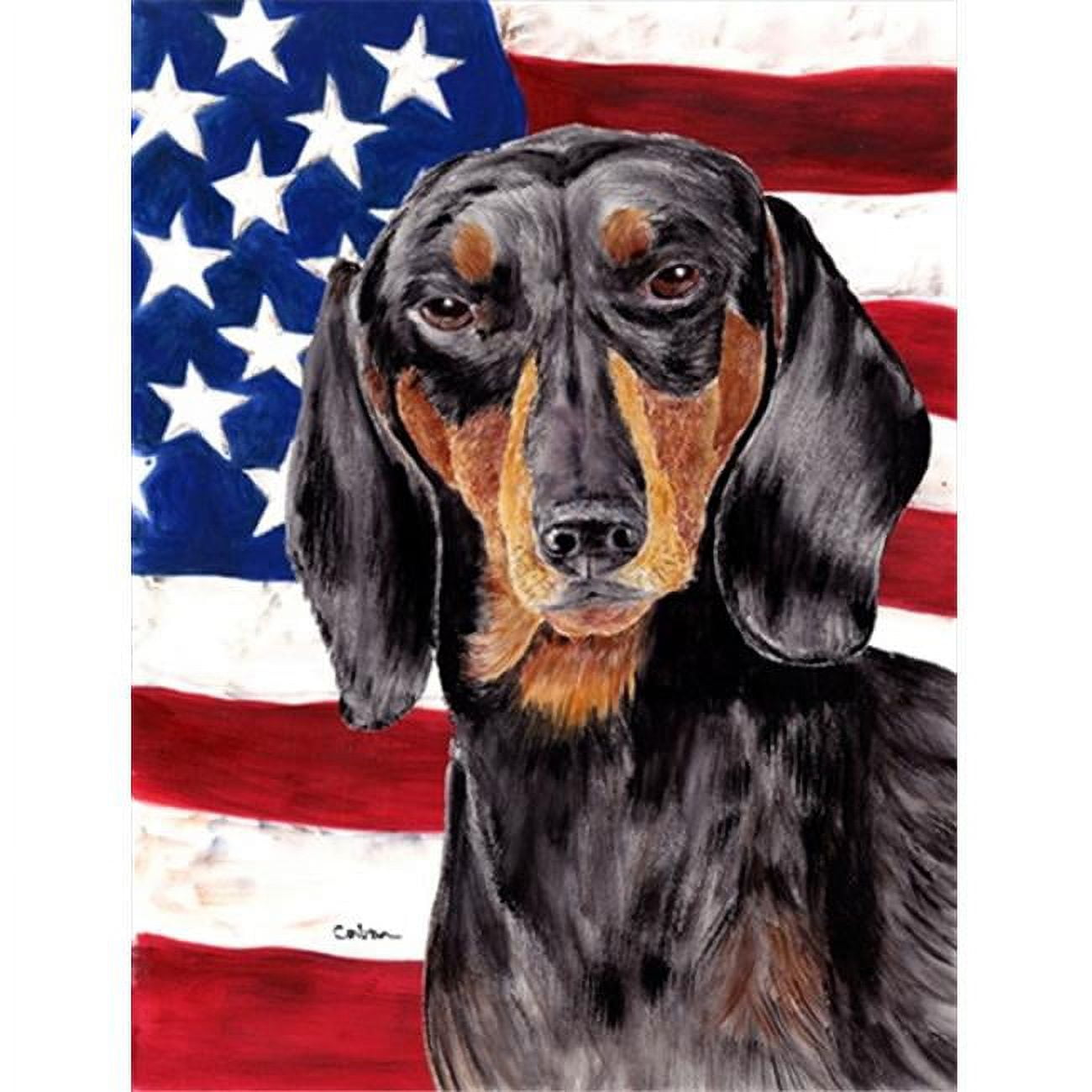 Usa American Flag With Dachshund Flag Canvas House Size - Walmart.com
