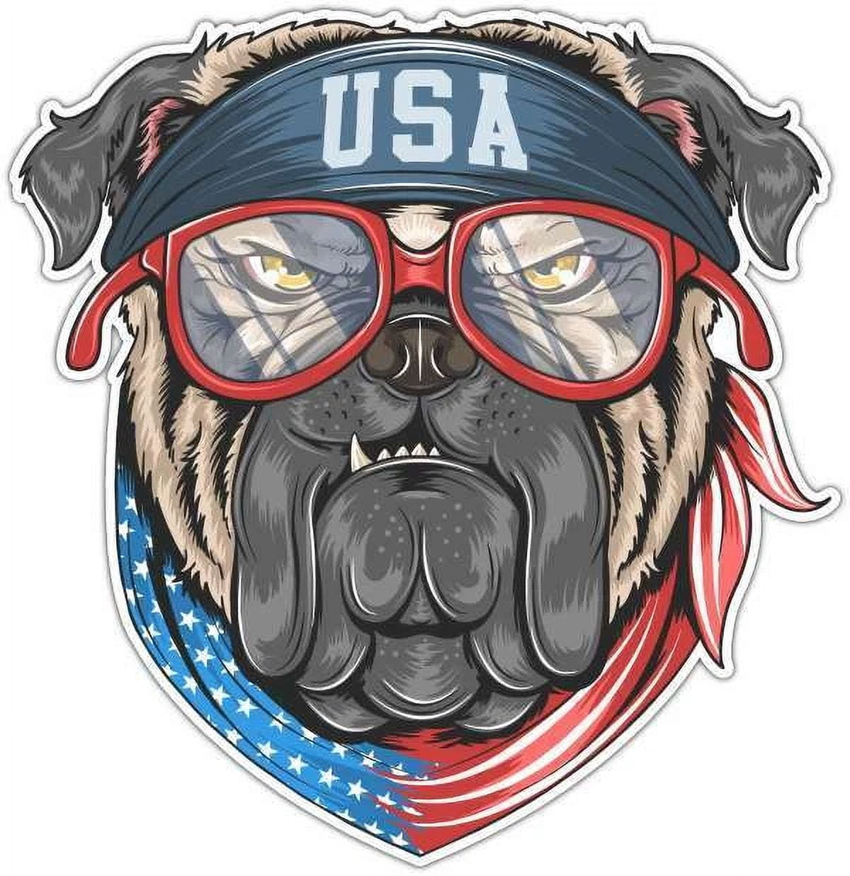 Usa Bulldog America Dog Sunglasses Patriot Car Stickerphone Decal Water ...