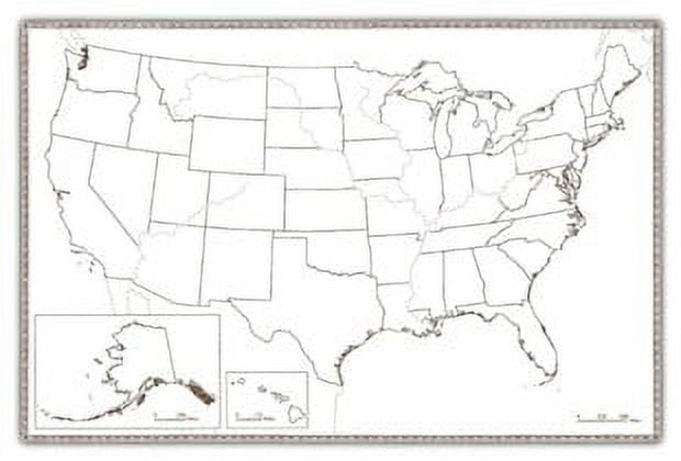 Usa + Colonies Large Foldable Blank Map (24" X 36") - Walmart.com