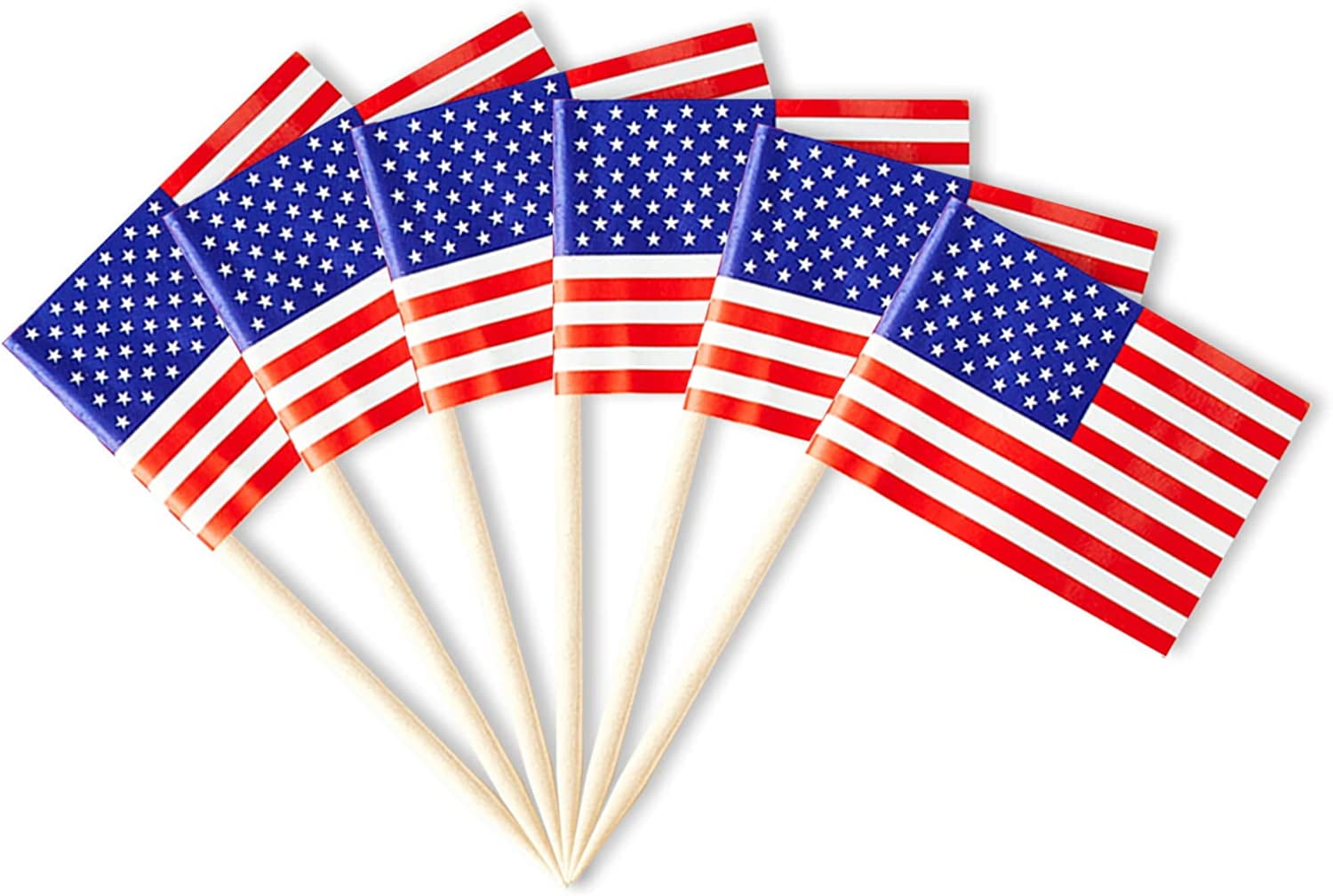 Usa Flag American Miniature Toothpick Flags Decorations Small Cupcake ...