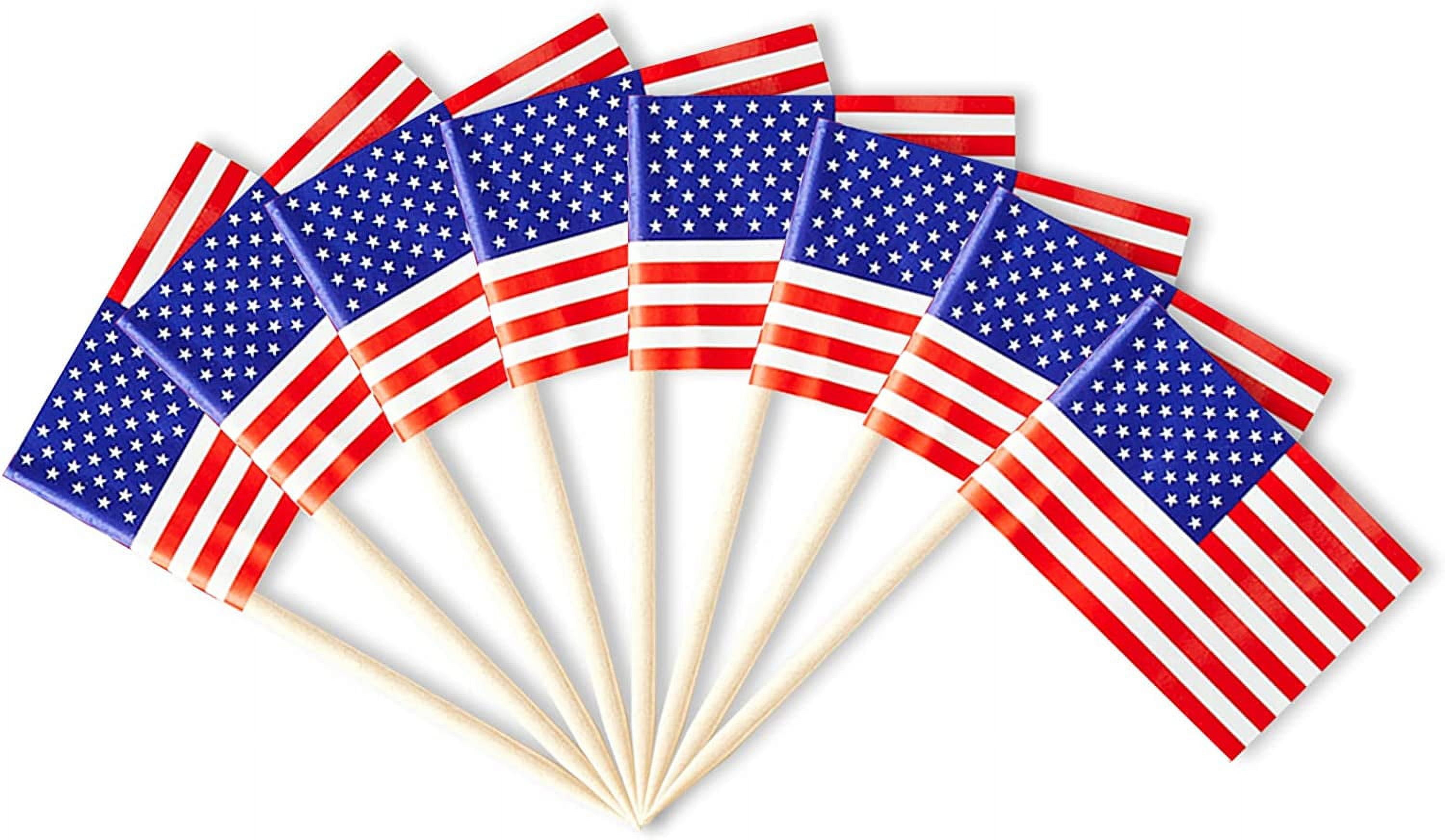 Usa Flag American Miniature Toothpick Flags Decorations Small Cupcake ...
