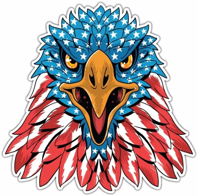 Usa Flag Bald Eagle Patriotic America Car Window Stickerphone Decal ...