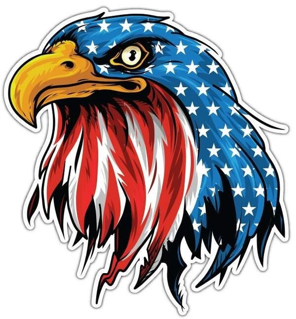 Usa Flag Bald Eagle Patriotic America Car Window Stickerphone Decal ...