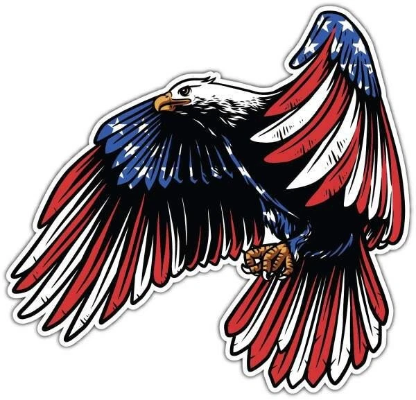 Usa Flag Bald Eagle Patriotic Car Window Stickerphone Decal Water ...