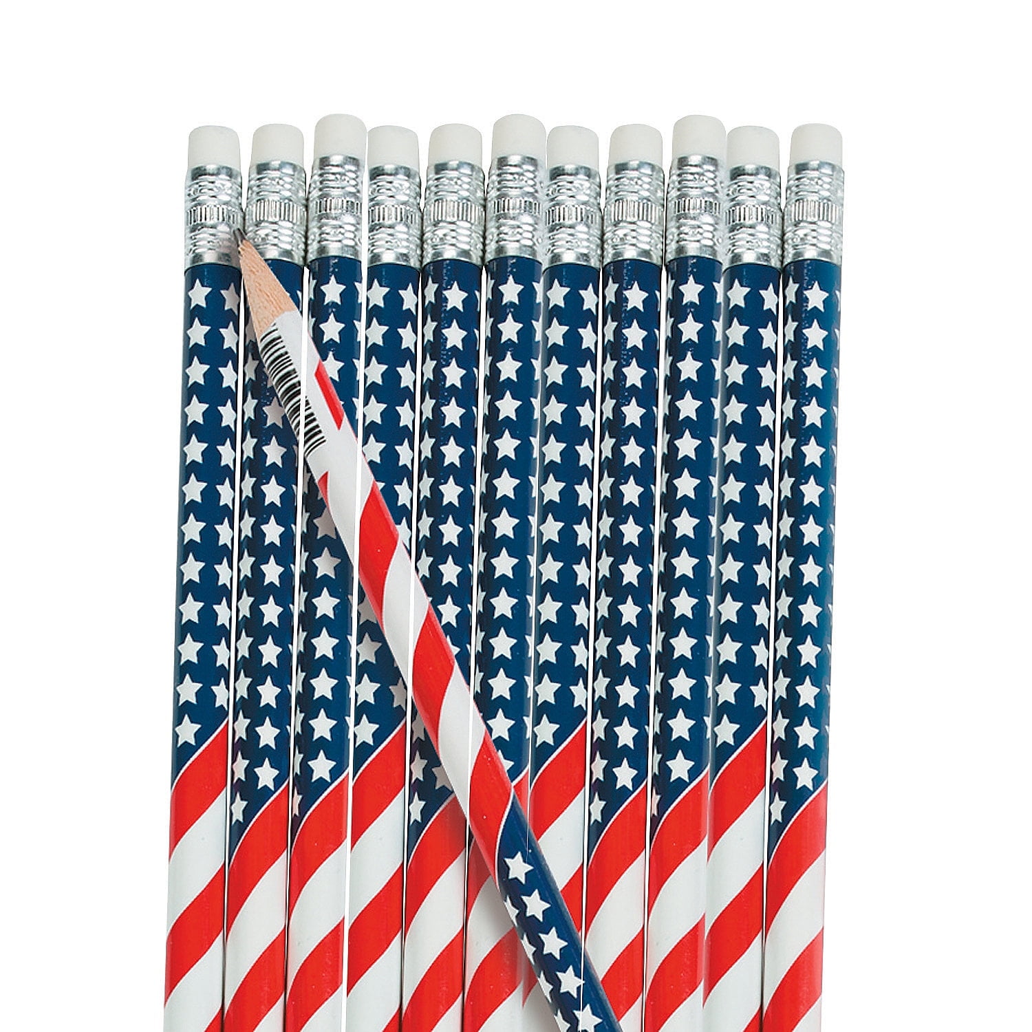 Oriental Trading Company USA Flag Pencils, 2 Dozen, Wood, Party Favors ...