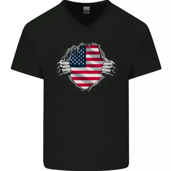 Usa Flag Ripped Torn Gym America July 4Th T-Shirt - Walmart.com